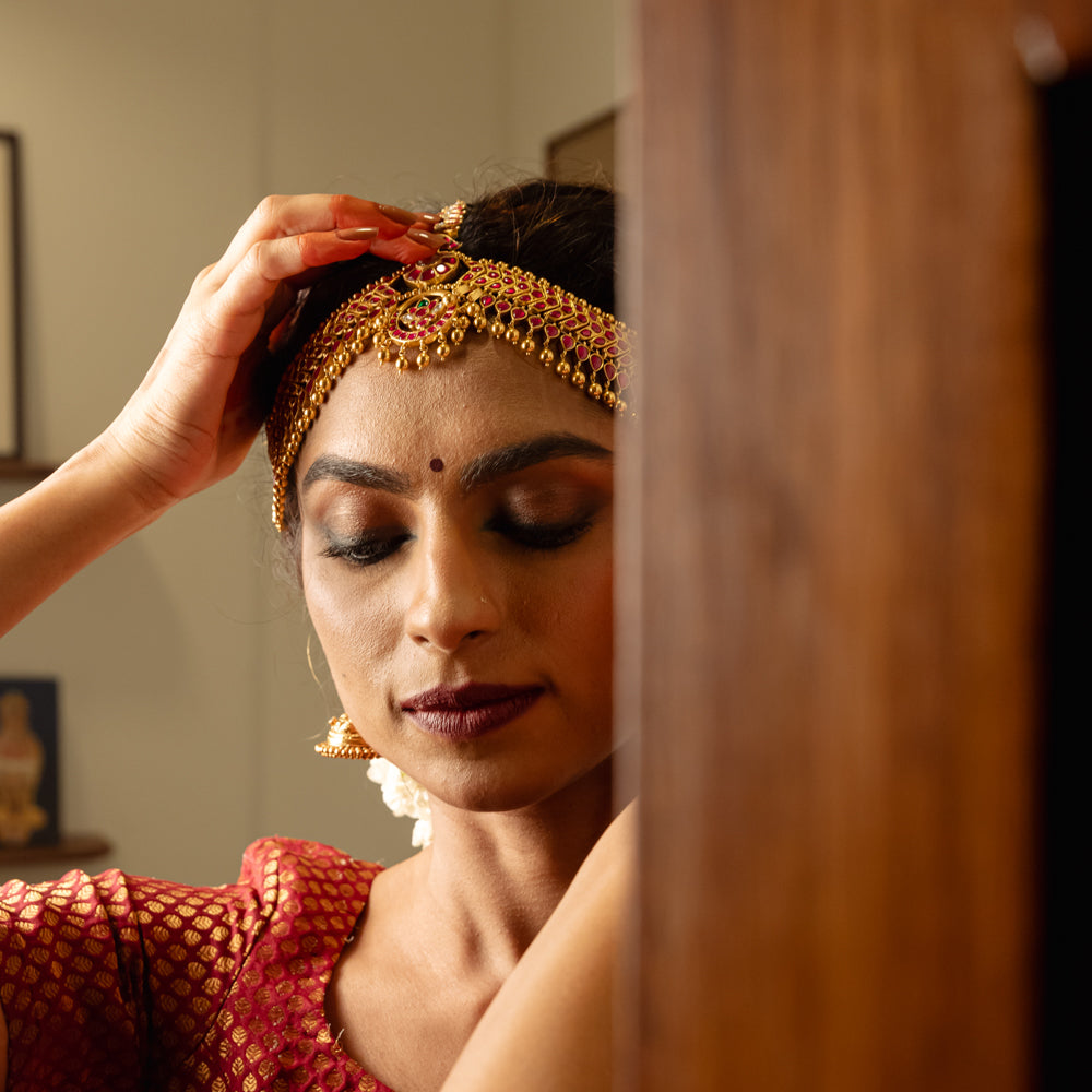 Silver Kundan Bridal Headpiece Bhavita Mathapati for Weddings