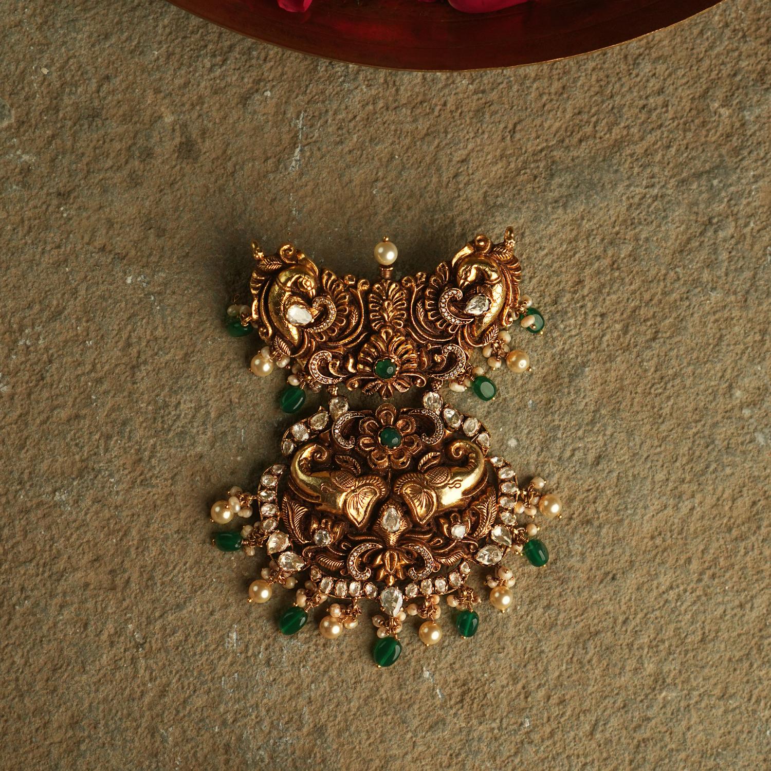 Pavo Nakshi Silver Pendant for Women in Chennai