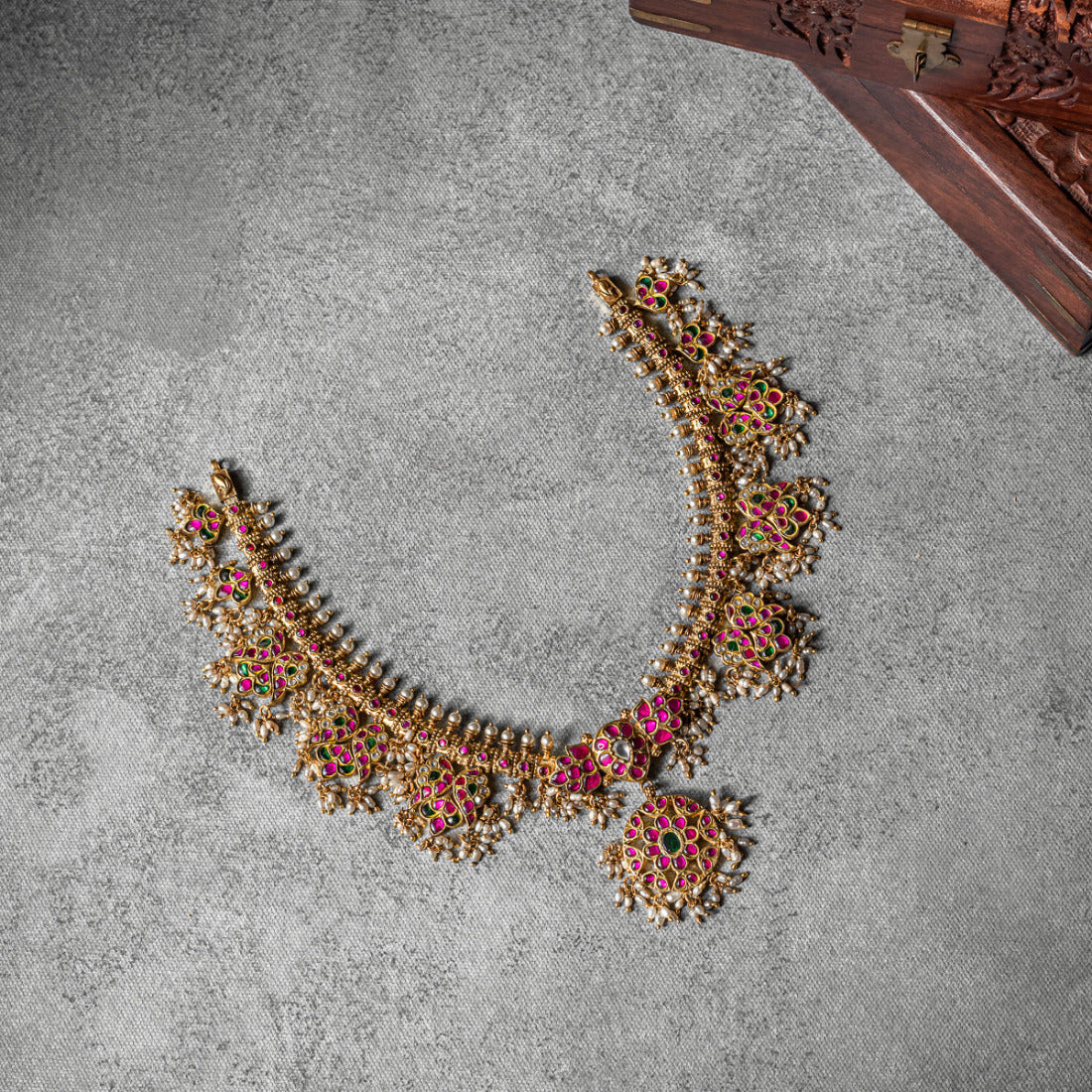 Elegant Zarelle Necklace 92.5 Silver Kundan Jewellery